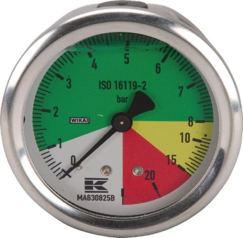 Manometr Ø 63 mm 0-1-8-15-25 bar przyłącze tylne 1/4" Wika - MA630825B ...